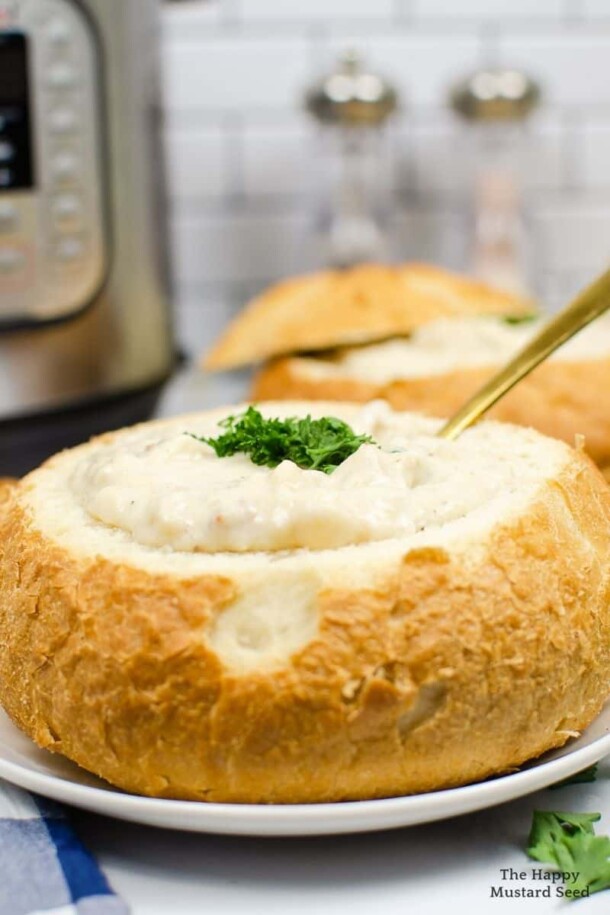 Easy Instant Pot Clam Chowder - The Happy Mustard Seed