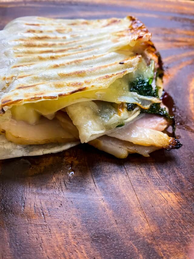 Ham and Cheese Wrap (w/ Strawberry Raspberry Jam)